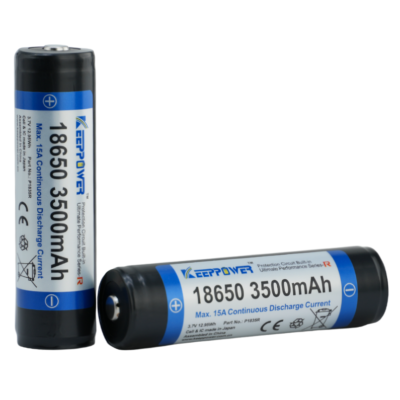 Keeppower 18650 3.7v 3500mah 15A High Drain PCB Protected Removable Li ...