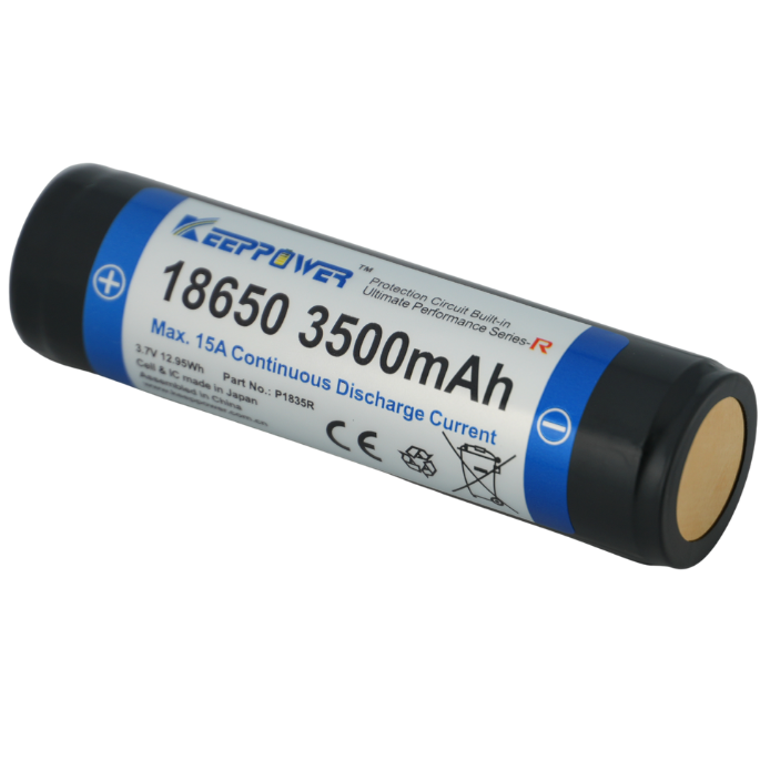 Keeppower 18650 3.7v 3500mah 15A High Drain PCB Protected Removable Li ...