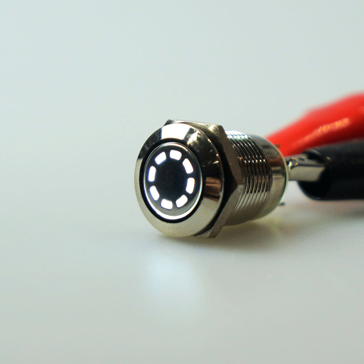 12mm AV Illuminated Momentary Switch White - Dashed Ring – The Saber Armory