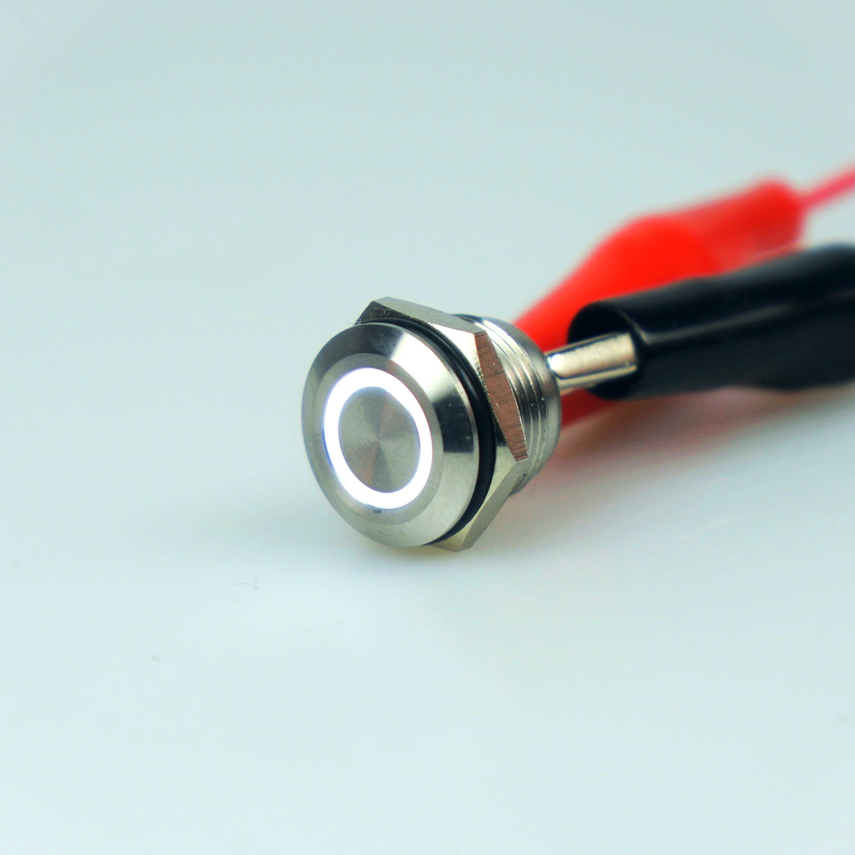 Short Body 12mm AV Illuminated Momentary Switch White Ring – The Saber ...