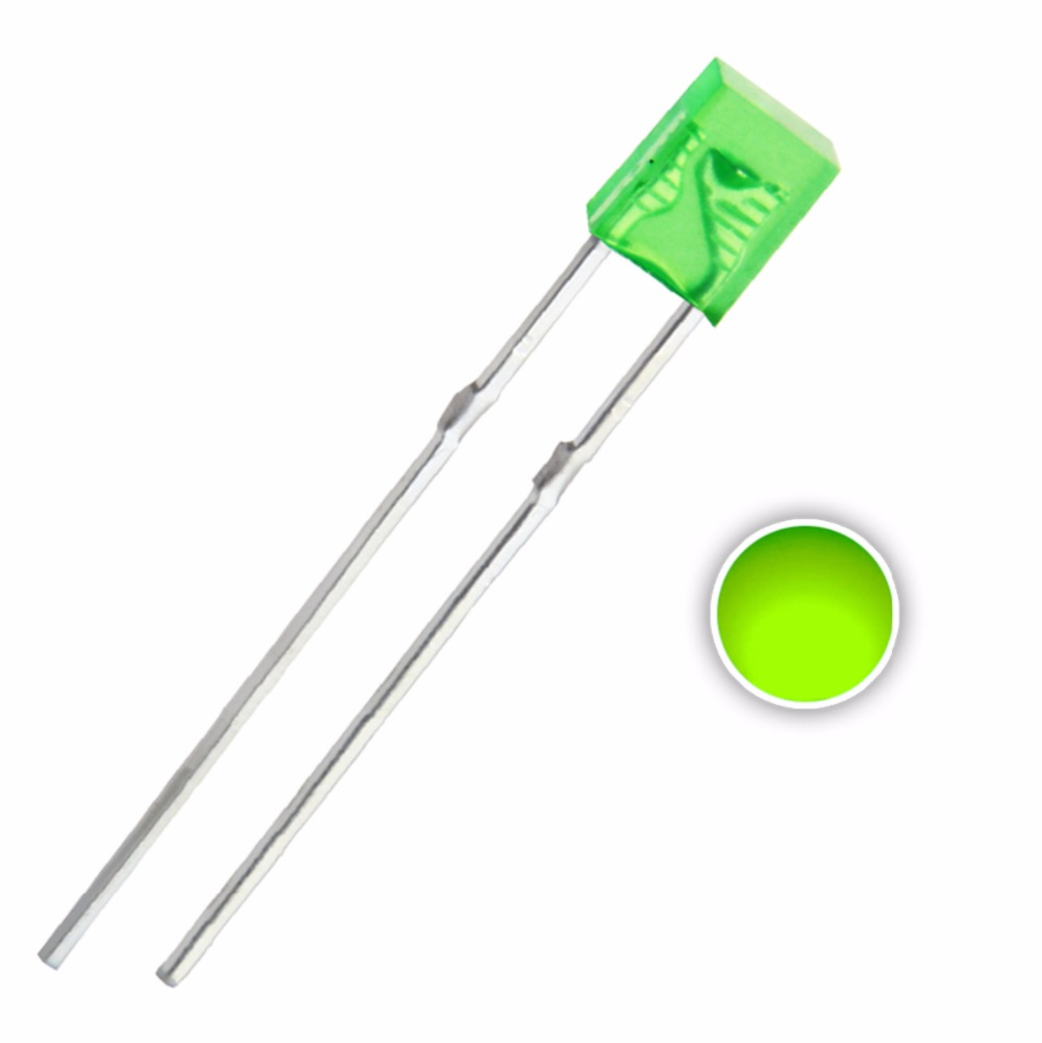 2x3x4 Rectangular Diffused Green LED – The Saber Armory