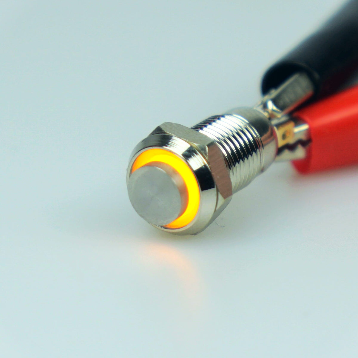 8mm AV Illuminated Momentary Switch Yellow Ring - Raised Actuator – The ...