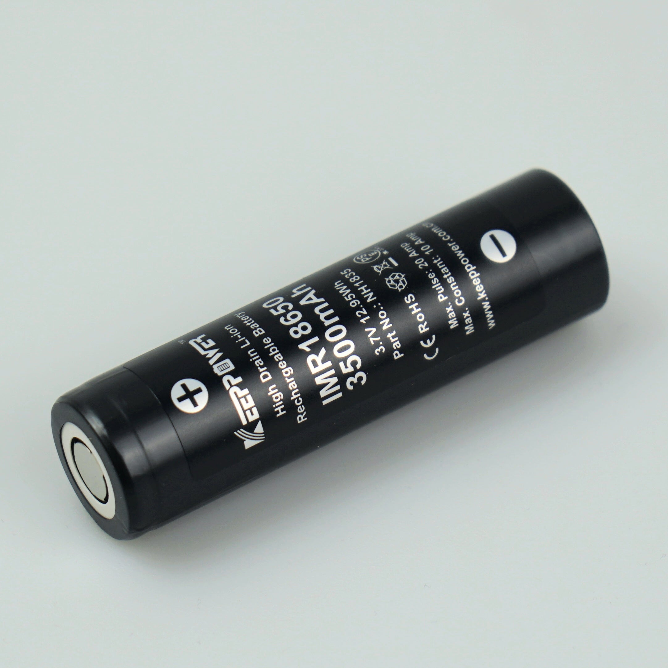 Keeppower 18650 3.7v 3500mah 10A High Drain Flat Top Removable Lithium ...