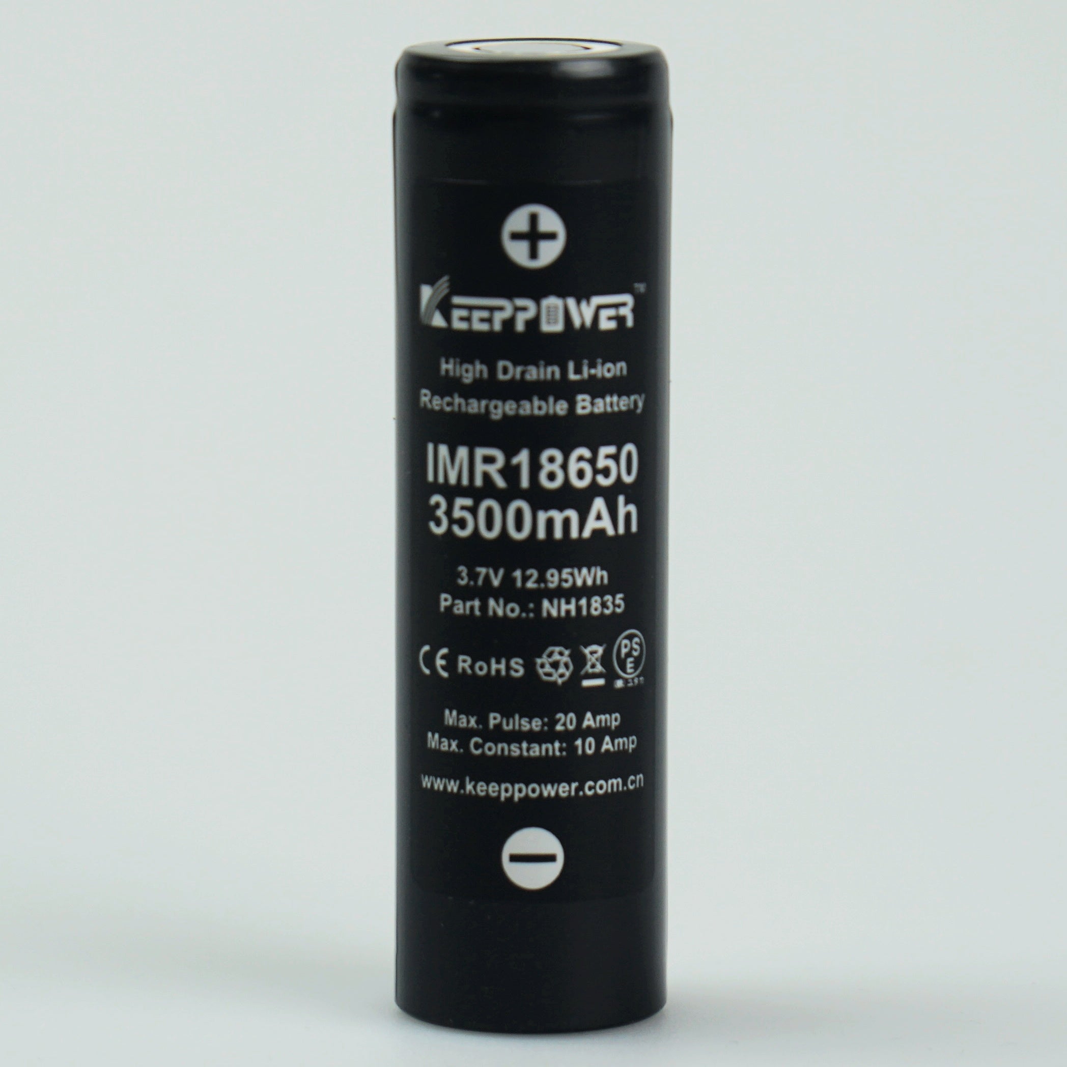 Keeppower 18650 3.7v 3500mah 10A High Drain Flat Top Removable Lithium ...