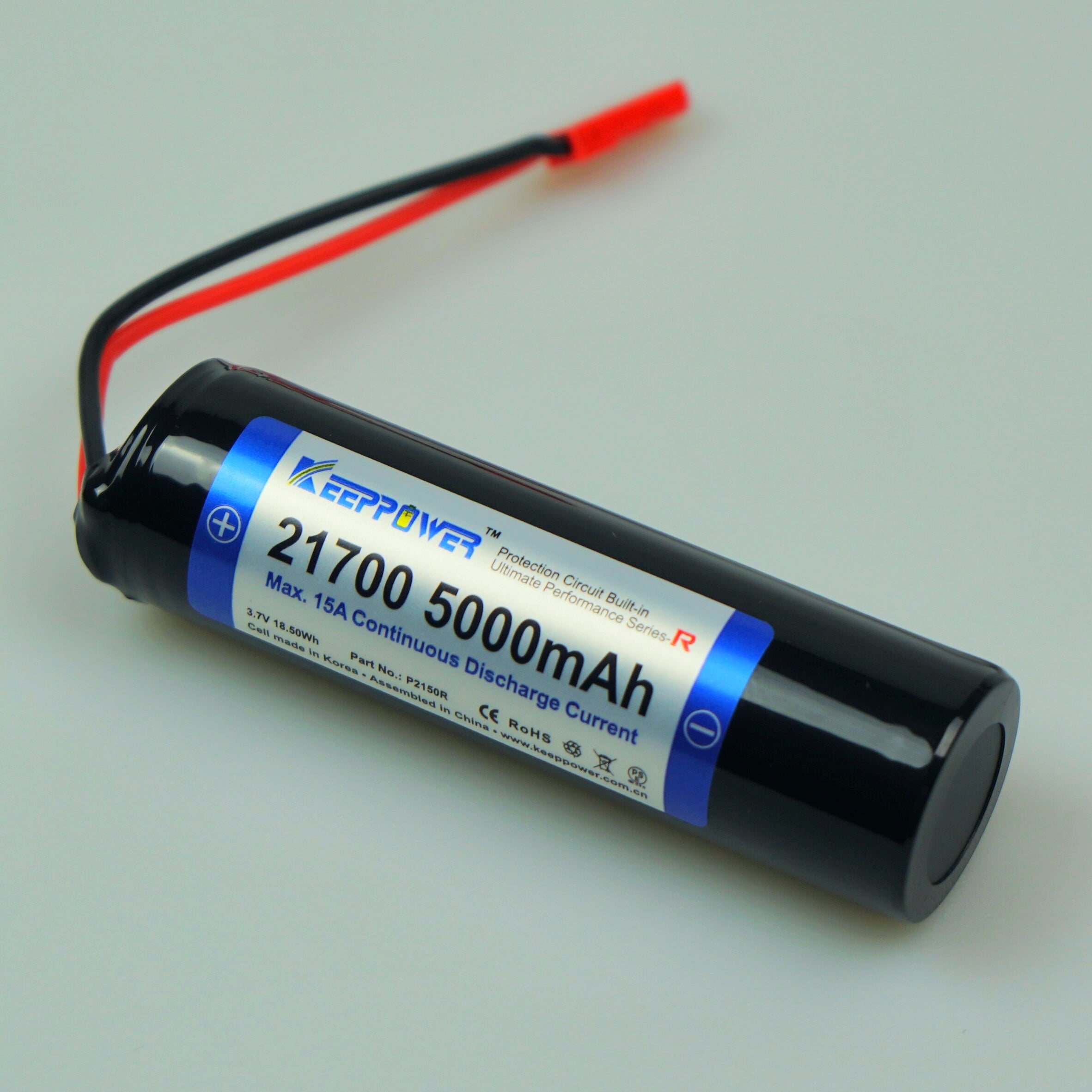 Keeppower 21700 3.7v 5000mah 15A High Drain PCB Protected Wired Lithiu ...