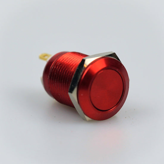 12mm Momentary Switch - Red - Flat Top – The Saber Armory