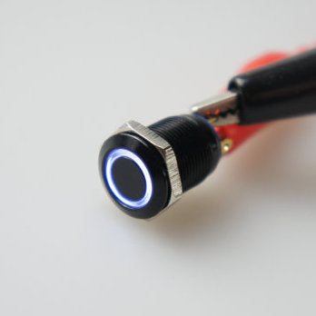 12mm Black AV Illuminated Momentary Switch White Ring – The Saber Armory